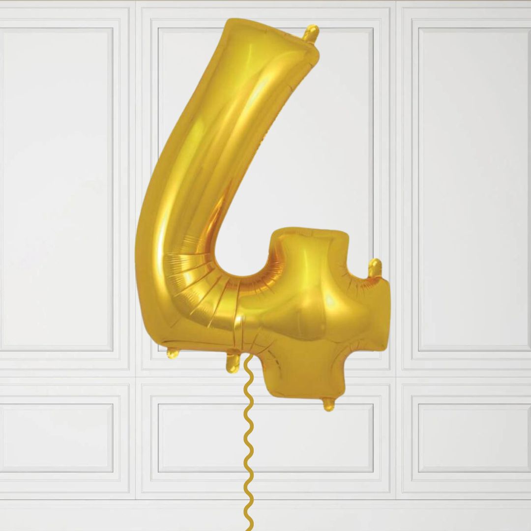 Large Gold Number 4 Balloon – Berkshire Balloons