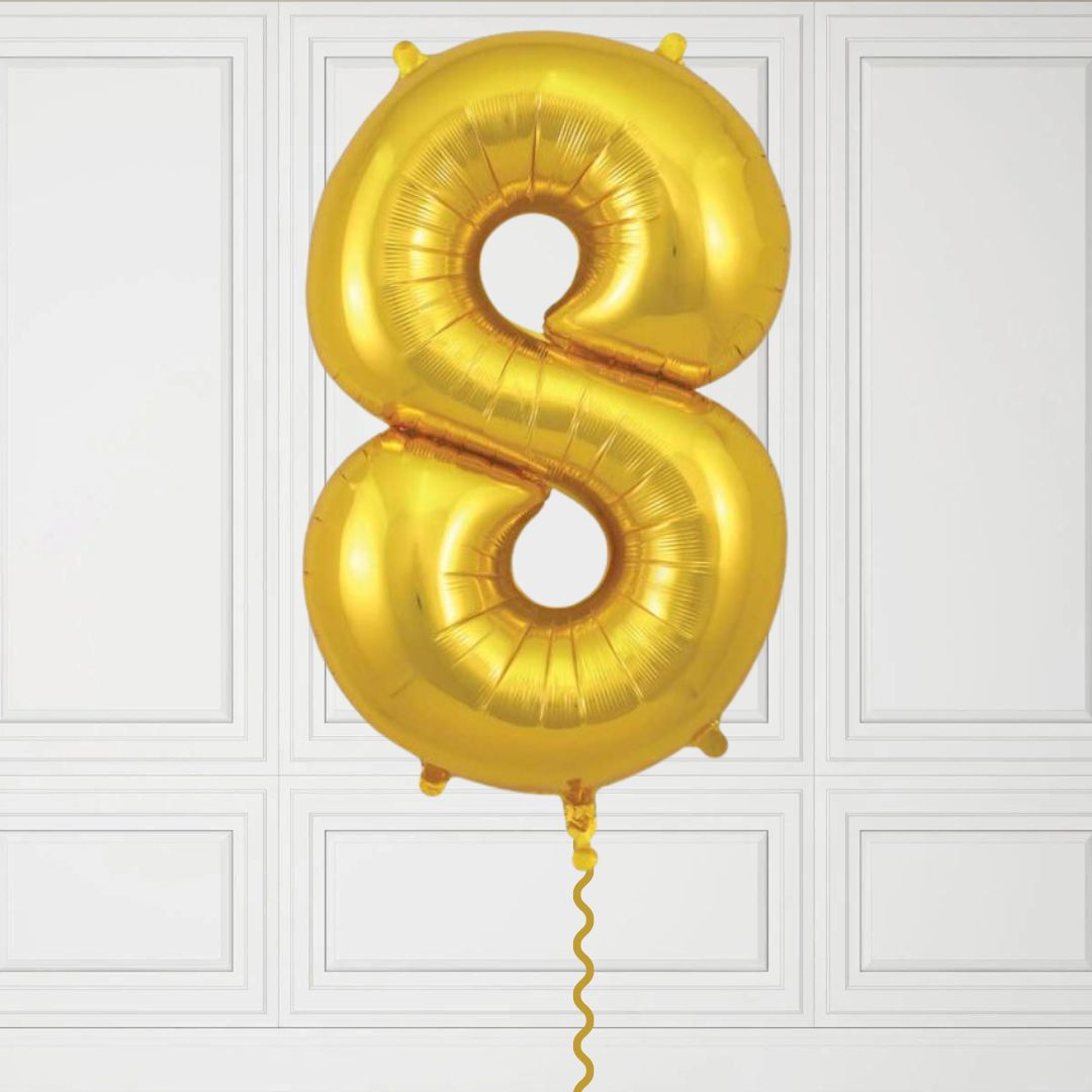 Large Gold Number 8 Balloon – Berkshire Balloons