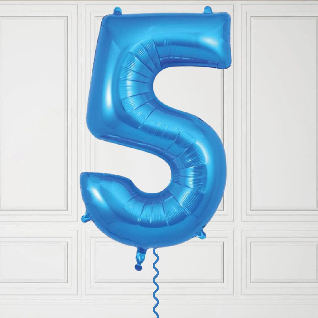 Large Blue Number 5 Balloon – Berkshire Balloons